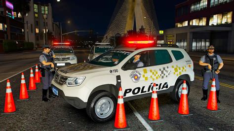 CAIU NA BLITZ DA POLÍCIA RODOVIÁRIA PMESP GTA 5 POLICIAL YouTube