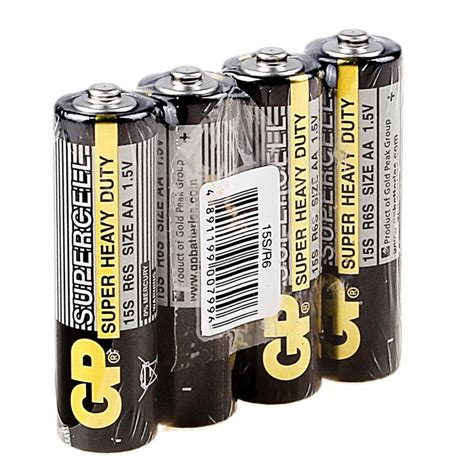 ЕОНК Батарейка солевая GP Supercell Super Heavy Duty AA R6 4S 1 5В