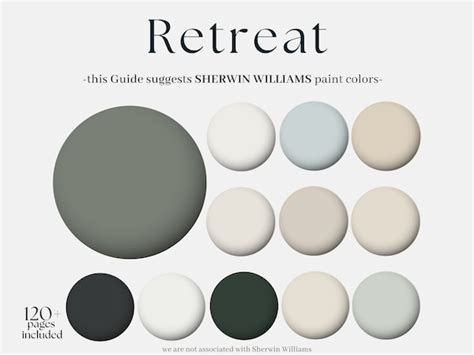 Sherwin Williams RETREAT Paint Color Palette RETREAT Complementary