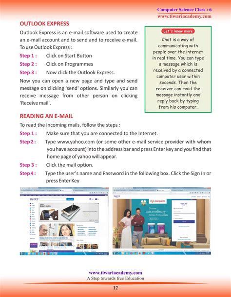 class 6 computer science chapter 9 internet and email