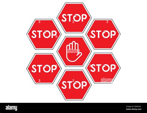 Icono de señal manual de advertencia Símbolo de alerta rojo Señal de
