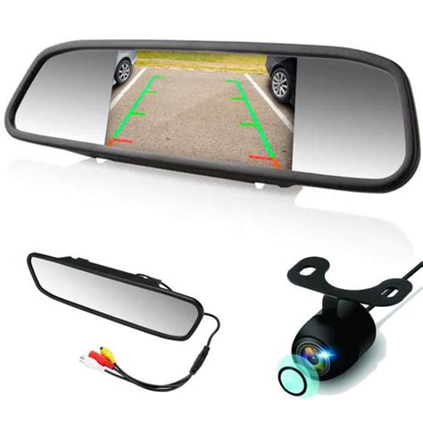 Kit Espelho Retrovisor Lcd Camera Re Estacionamento Universal