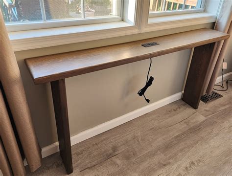 Console Table W Power Charging Outlet Powered Sofa Table Behind