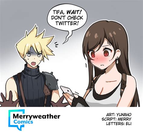 Tifa Lockhart And Cloud Strife Final Fantasy And 2 More Drawn By Merryweather And Yuniiho