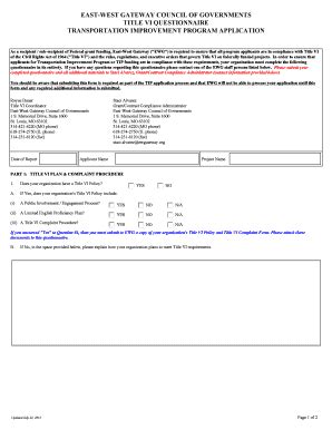 Fillable Online Ewgateway East West Gateway Council Of Governments