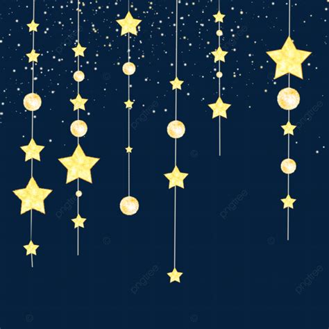 Estrelas Brilhantes Douradas Penduradas PNG Dourado Estrelas