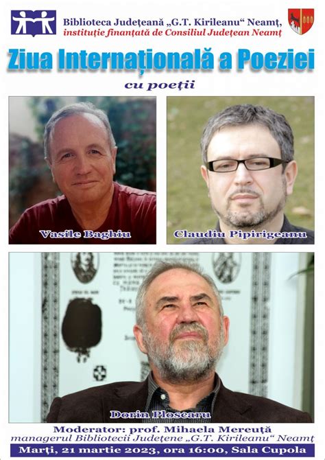 Ziua Internațională a Poeziei sărbătorită la Biblioteca Judeţeană G