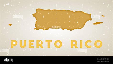 Puerto Rico Map Country Poster With Colored Regions Old Grunge