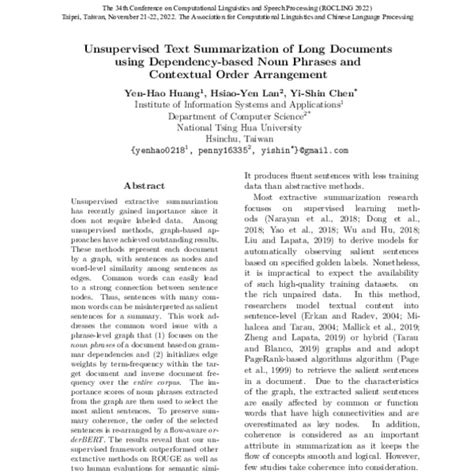 unsupervised text summarization of long documents using dependency based noun phrases and