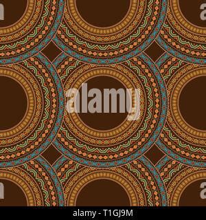 African Seamless With Adinkra Symbols Antique Pattern Design Vector