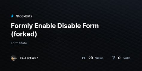 Formly Enable Disable Form Forked Stackblitz