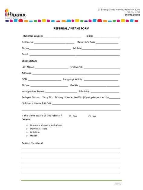 Fillable Online Referral Intake Form Fax Email Print PdfFiller