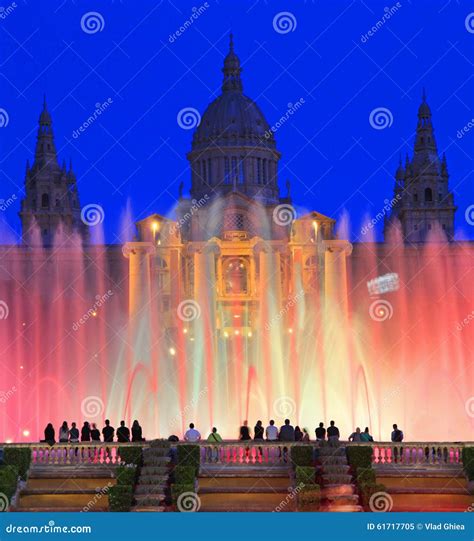 Museu Nacional D Art De Catalunya And Magic Fountain At Dusk Barcelona