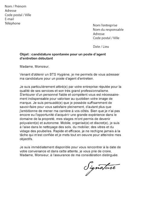 Lettre De Motivation Pour Candidature Spontanee
