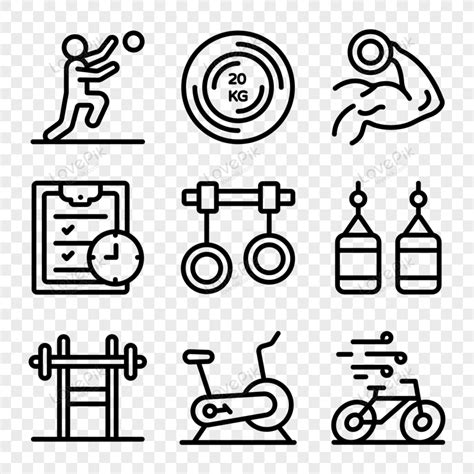 Pack Of Fitness Icons Vector Plan Athletes Icon PNG Transparent