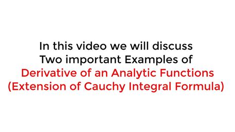 derivative of an analytic function related two examples in complex integration youtube