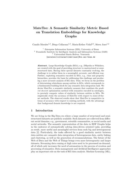 pdf matetee a semantic similarity metric based on translation embeddings for knowledge graphs