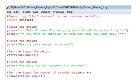 answered write a program fitnessplanner 1 that… bartleby