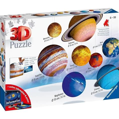 Puzzle 3D Système Solaire Enfant Ravensburger Assemblez les 8
