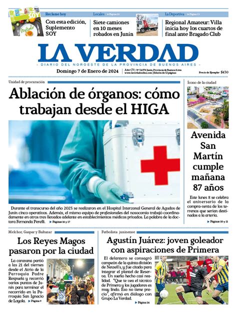 Domingo 7 de enero de 2024 La Verdad Online de Junín Buenos Aires