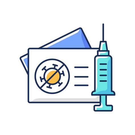 Tarjeta de vacunación icono de color RGB Certificado de inmunización