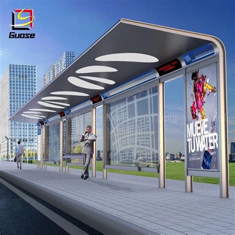 Modern Bus Stop Shelter Passenger Waiting Shelters Metal Bus Shed