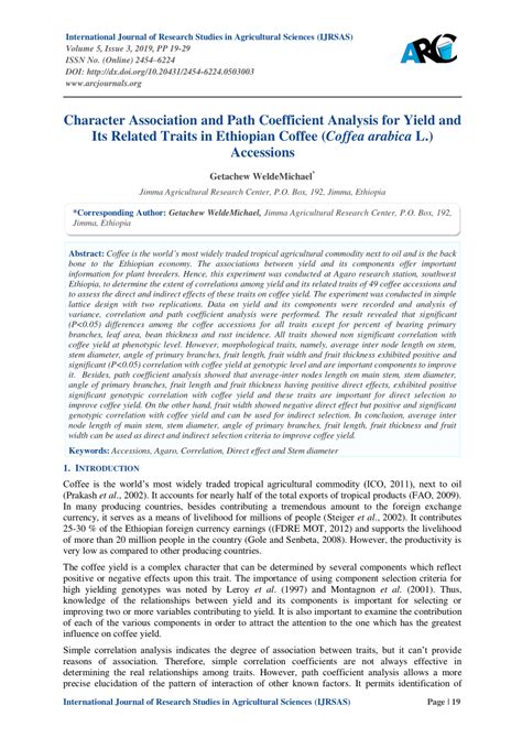 pdf character association and path coefficient analysis for yield and its related traits in