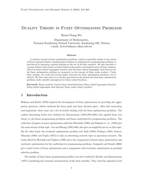 pdf duality theory in fuzzy optimization problems