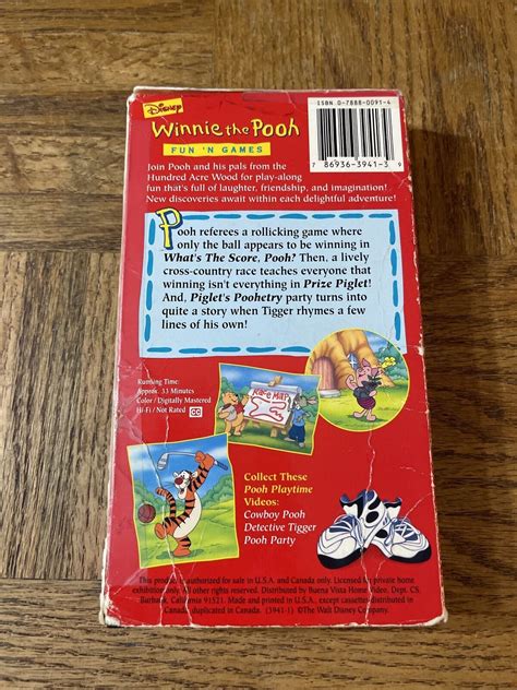 Disney Winnie The Pooh Fun N Games VHS VHS Tapes