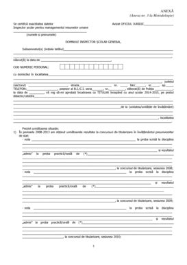 Fillable Online ANEX Anexa Nr 3 La Metodologie ISJ Bihor Fax