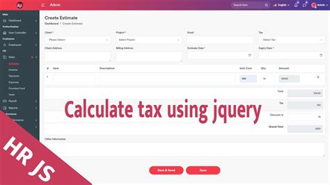 how to calculate sum and tax using jquery estimate create youtube