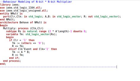 Solved N Bit Multiplier In VHDL Code I Need To Finish The Chegg