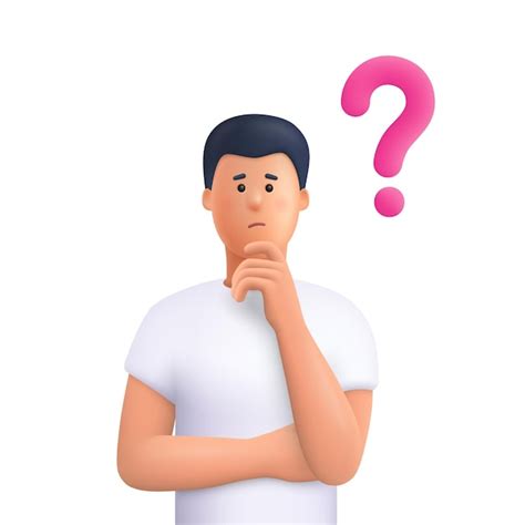 Hombre Confundido Pensando En Una Pose Pensativa Con Signo De