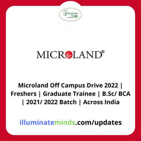 Microland Off Campus Drive 2022 Freshers Graduate Trainee B Sc
