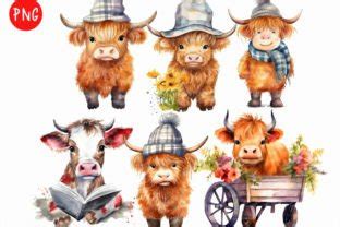 Highland Cow Png Cute Baby Shower Png Graphic By Deenaenon Creative