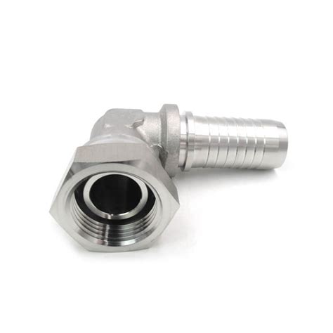 Stainless Steel BSP Female Swivel 90 Elbow Compact Hose Tail QC