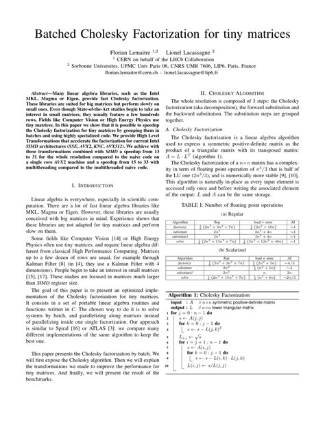 pdf batched cholesky factorization for tiny matrices