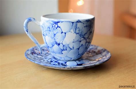 Filiżanka Niebieska Marmur Ceramiczna 220ml Pakamera pl