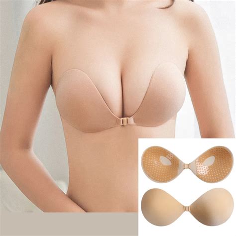 Sujetador adhesivo Invisible con cierre frontal para mujer sostén