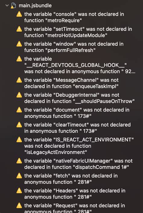 Xcode Warnings For Main Jsbundle Issue 37051 Facebook React Native