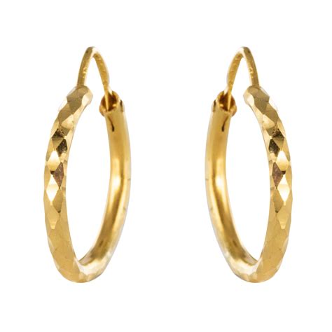 Créoles en or facettées Boucles d oreilles modernes Bijou or