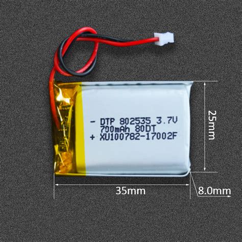 Rechargeable KC Li Polymer Lithium Battery DTP802535 3 7V 700mAh Lipo