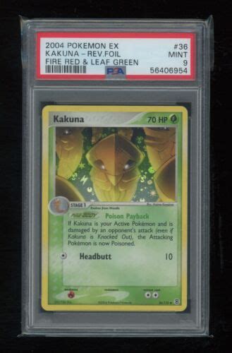 POKEMON EX Fire Red Leaf Green KAKUNA 36 112 Uncommon REVERSE HOLO FOIL