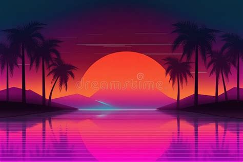 Abstract Geometric Pool Party Background With Colorful Neon Lines