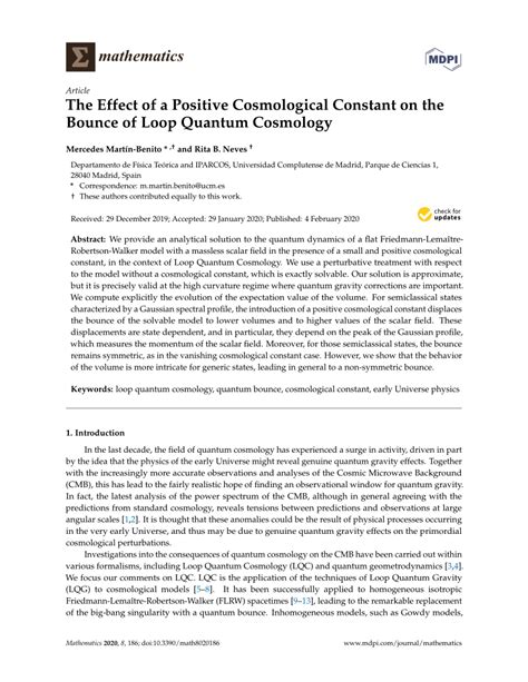 pdf the effect of a positive cosmological constant on the bounce of loop quantum cosmology