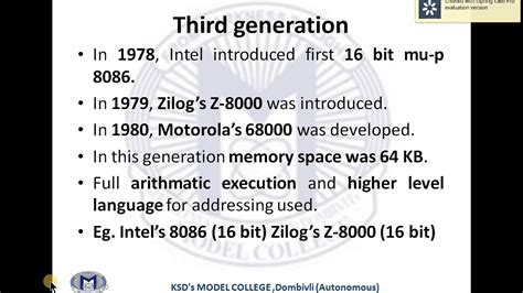 evolution of microprocessor types features examples