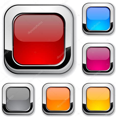 Glossy Metallic Buttons Stock Vector Maxborovkov