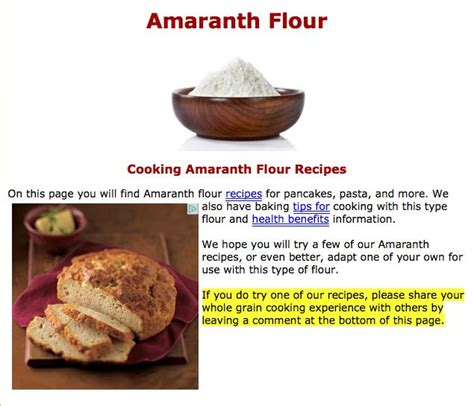 Because Amaranth Flour Has Such A Broad Spectrum Of Amino Acids When