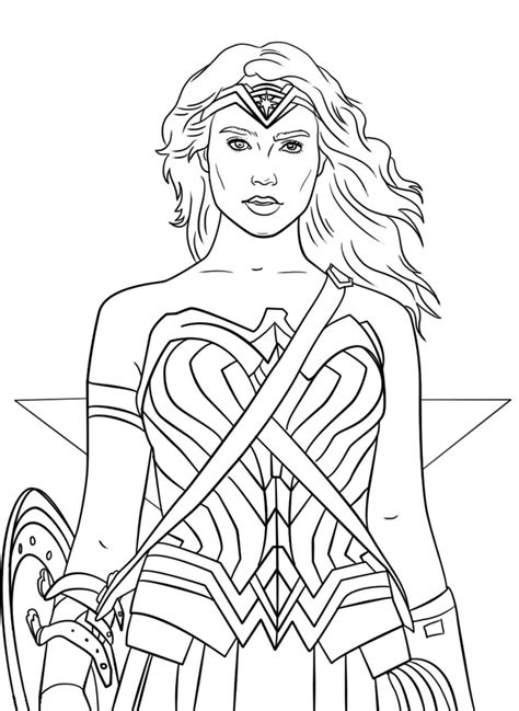 Ausmalbilder Wonder Woman Drucken Superhelden Kostenlos