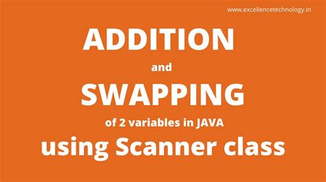 addition and swapping programs in java using scanner class java tutorial excellence